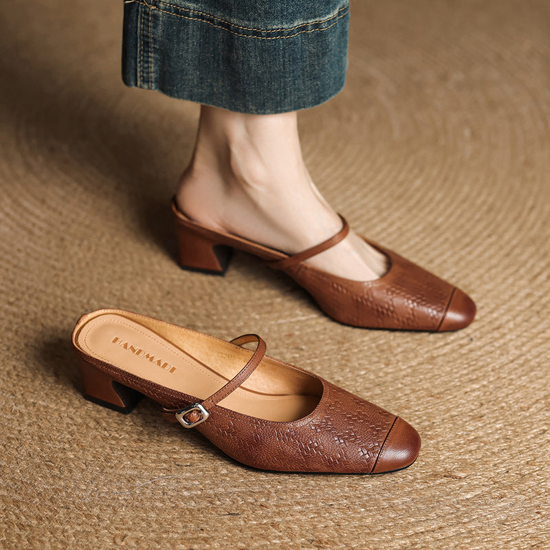Edda Genuine Leather Mules – RileyRiver