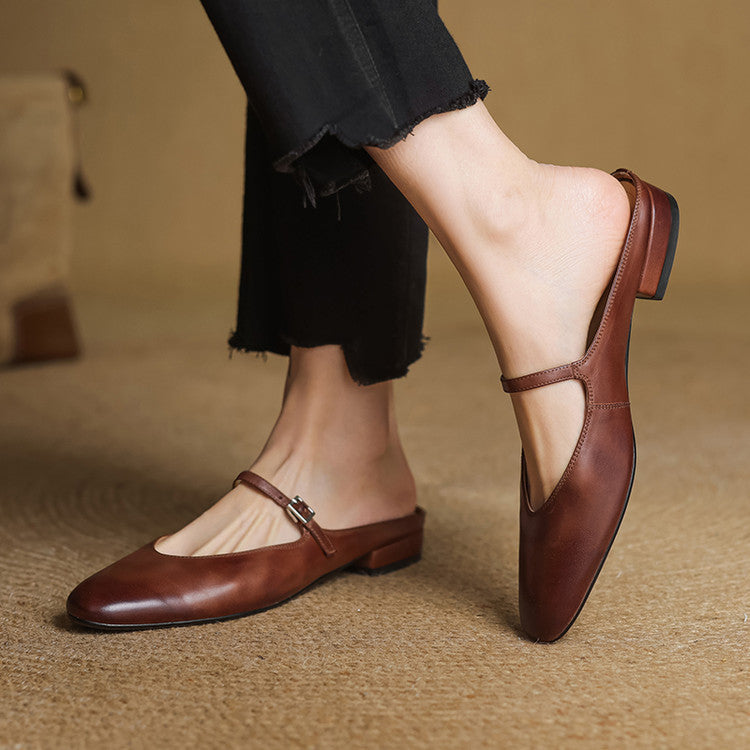 Merisa Genuine Leather Mules – RileyRiver